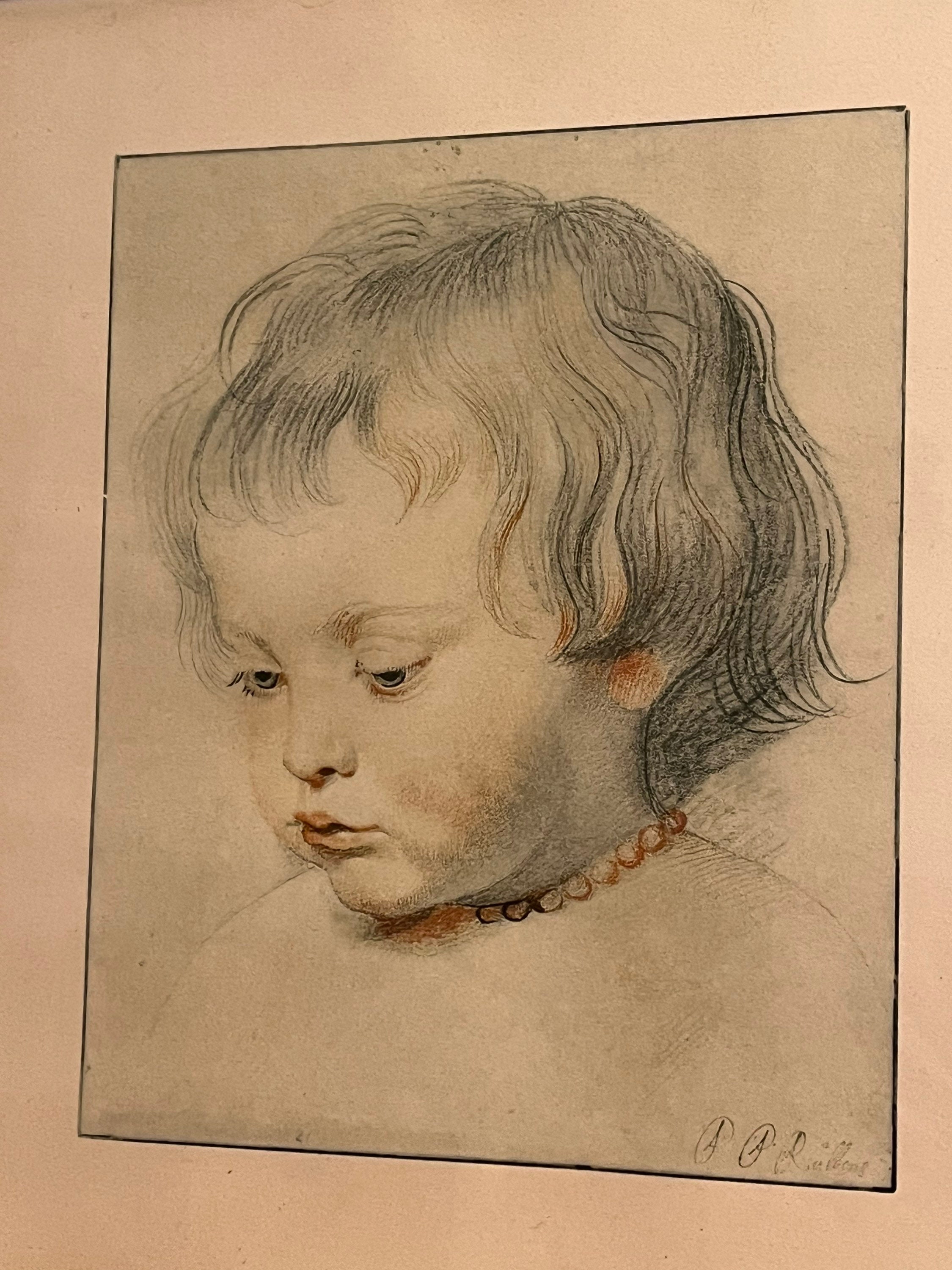 Peter Paul Rubens - Face of a Baby - Vintage Antique Print - Nicolas ...