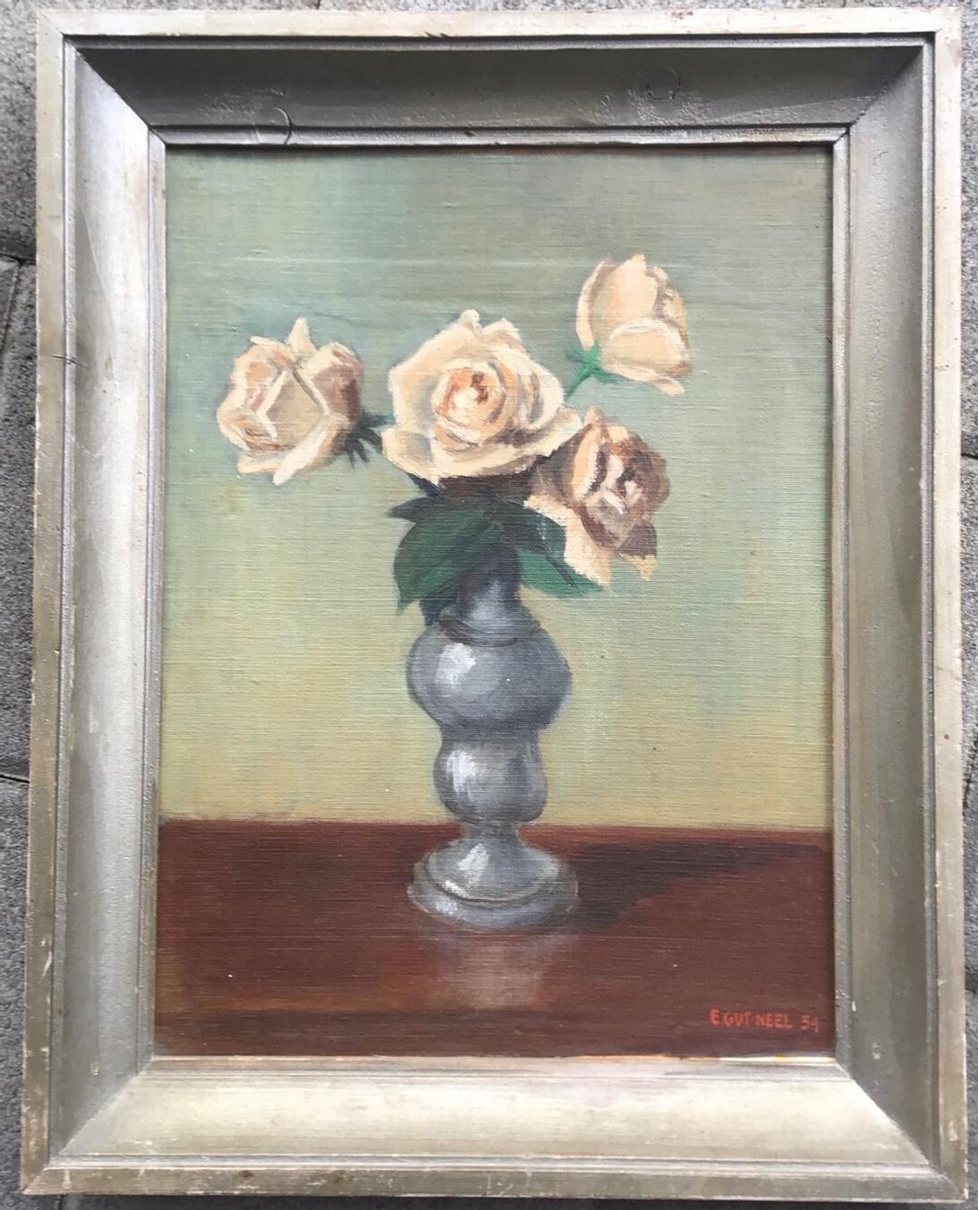 E.GUT NEEL 1934 Roses Still Life Painting, Framed - Etsy
