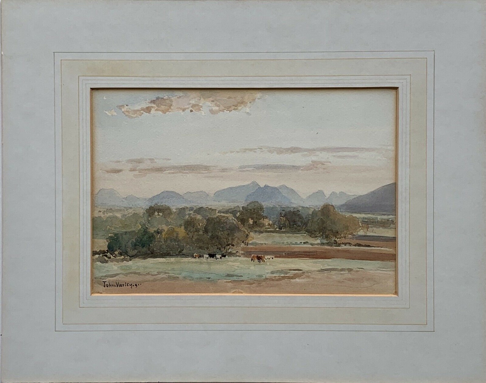 John Varley 1850-1933 watercolour View of The Ghats from Deccan India ...