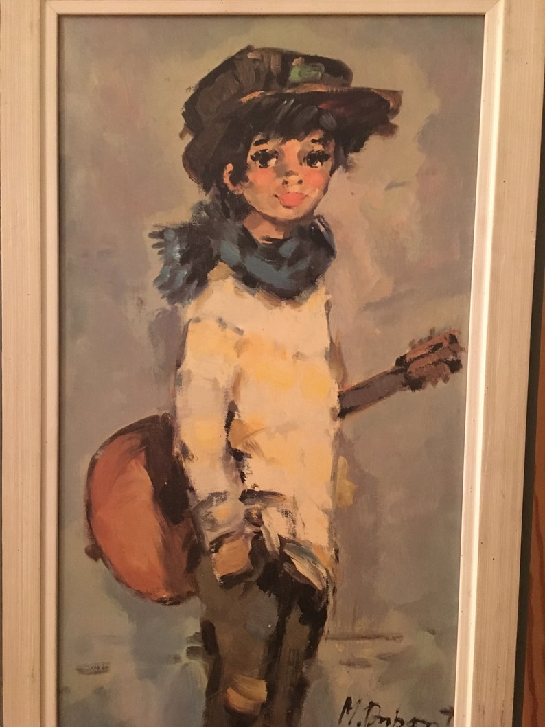 Vintage Lithograph Art Print Bright Youth M. Dupont Little Boy With ...