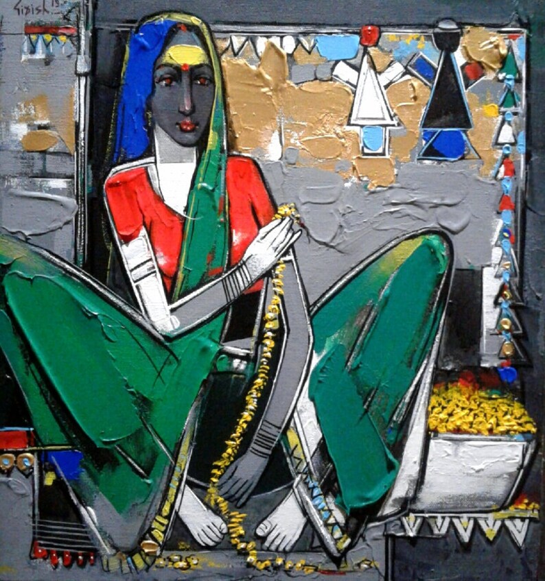 Girish Adannavar Painting India Emerging Indian Renowned Artist Vibrant ...