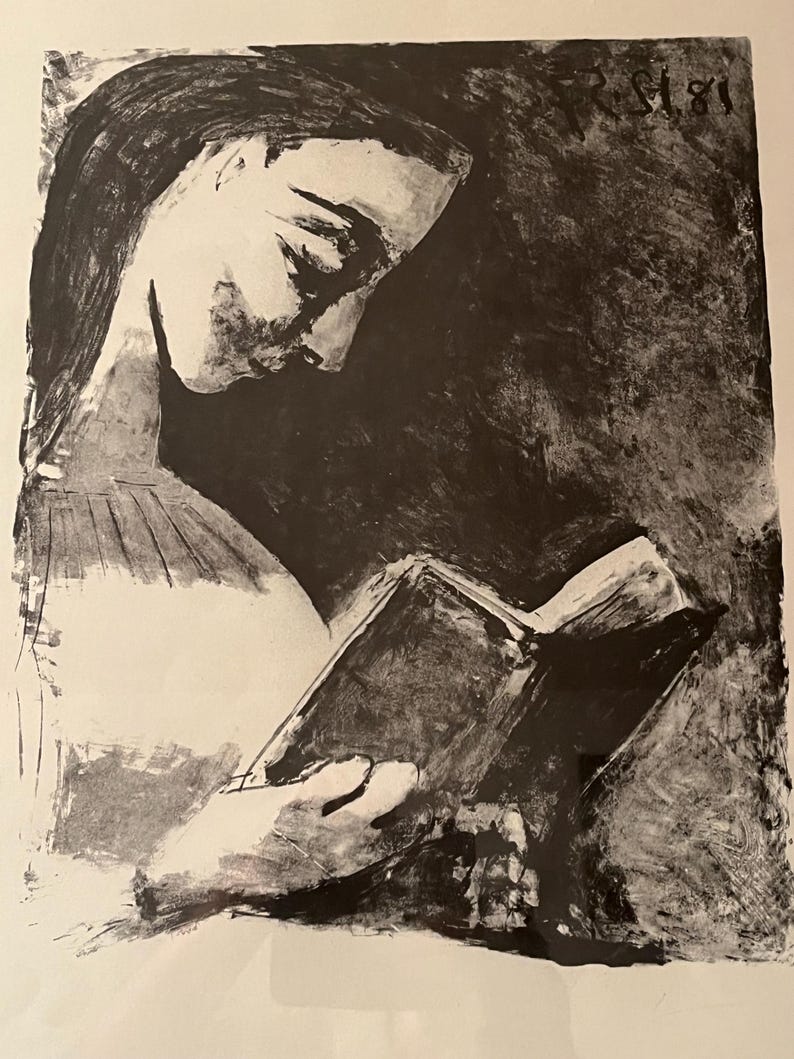 Pablo Picasso 1881-1973 Jacqueline Reading, 1957 Lithograph - Etsy