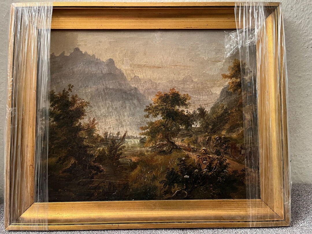 VERY OLD Antique Framed Oil Painting - Landscape Scene - Etsy