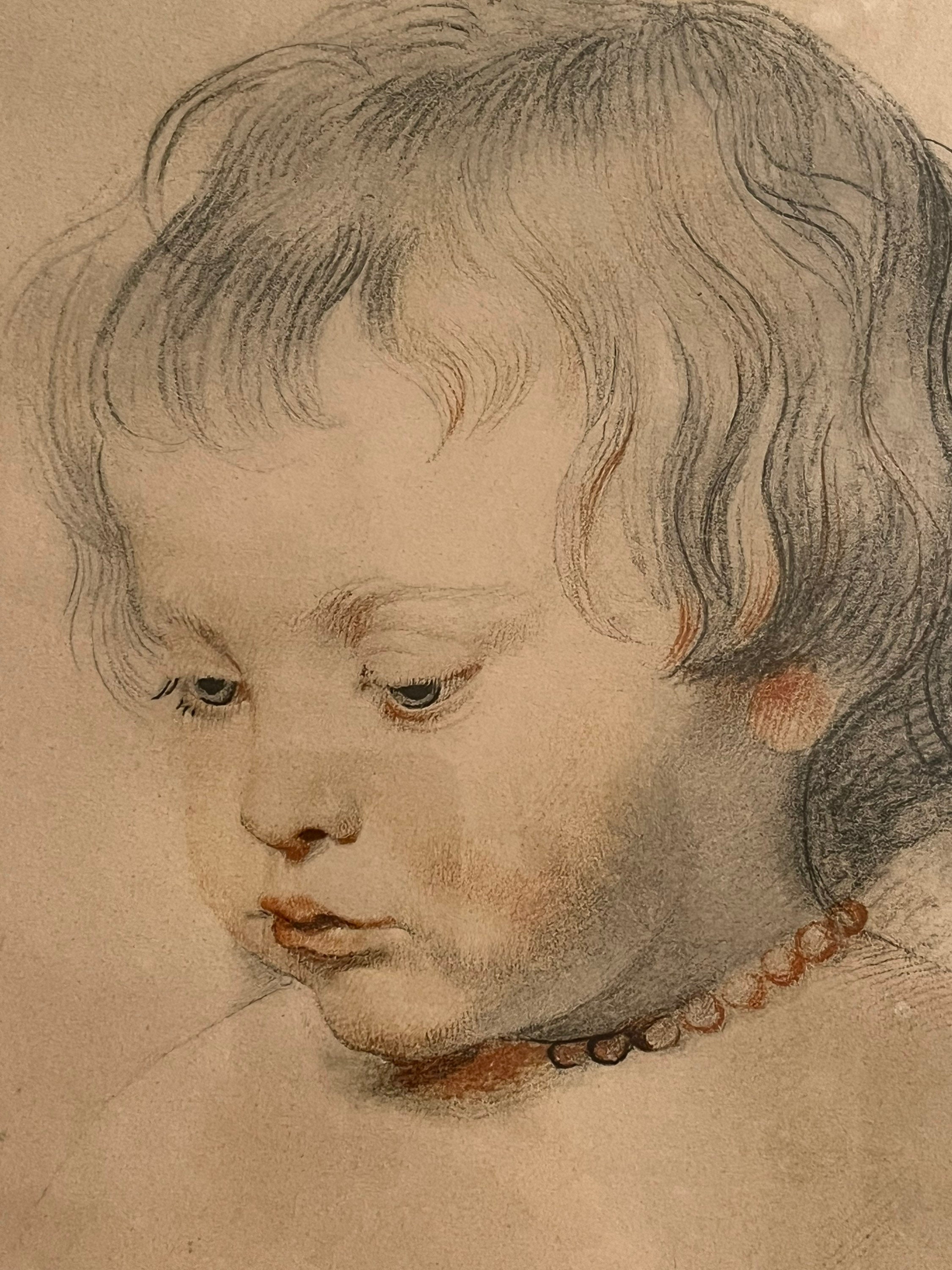 Peter Paul Rubens - Face of a Baby - Vintage Antique Print - Nicolas ...