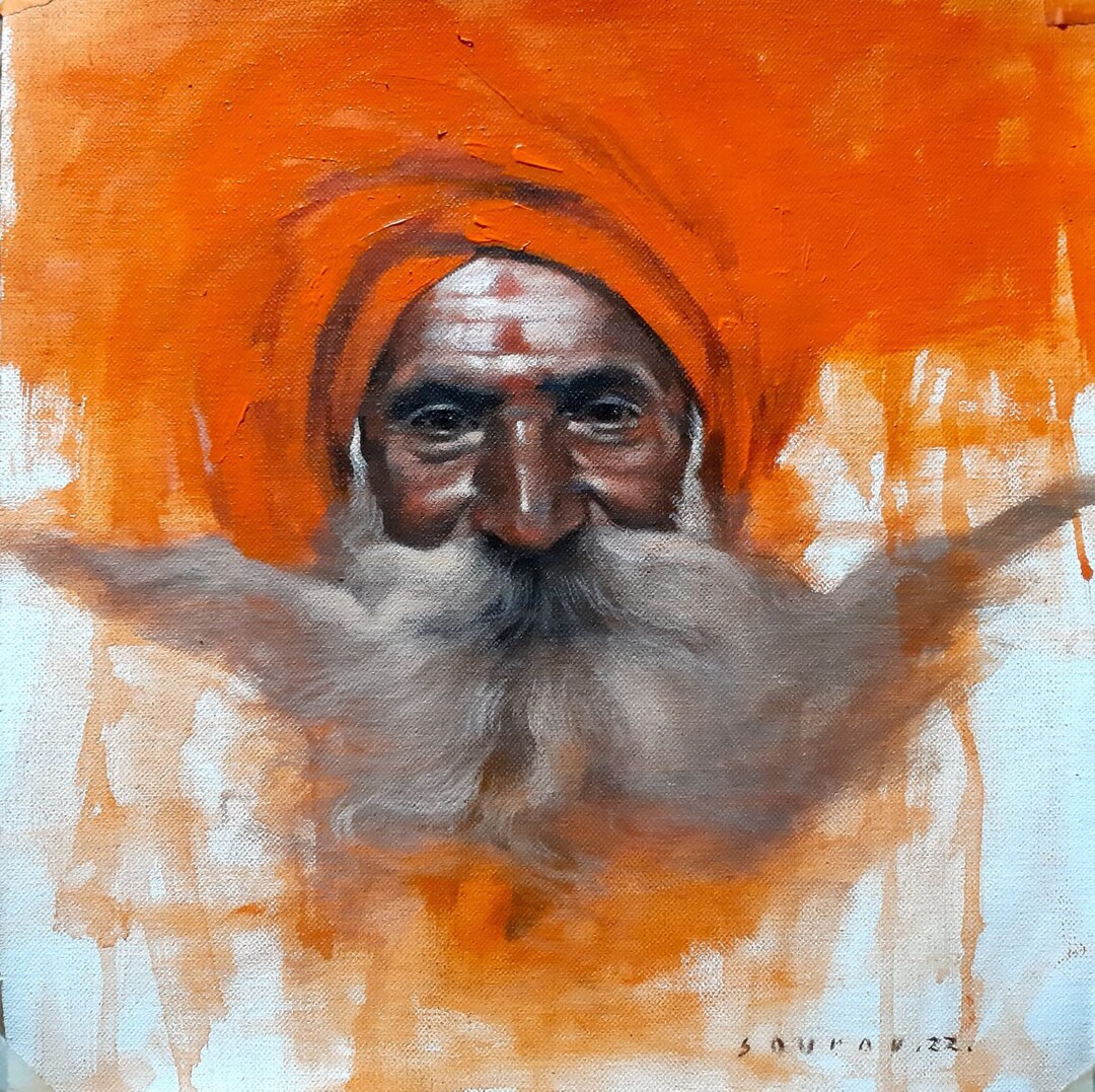 INDIAN PORTRAIT by Sourav Shee - Emerging India Art, Colorful and ...