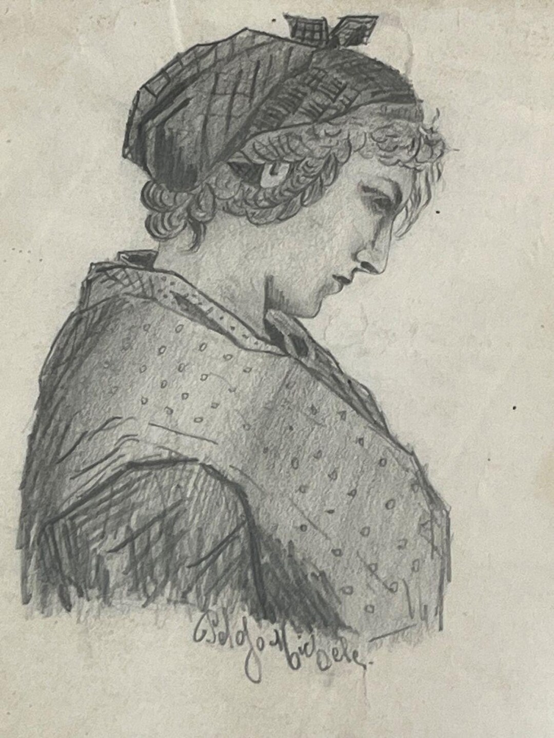 Antique Pencil Drawing From 1898, Signed, Framed Art - Etsy