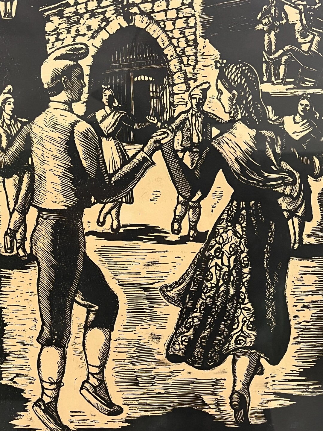Remarkable Vintage Woodblock Print Titled "jota Aragonesa," Created by ...