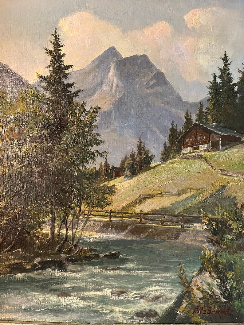 Fritz Brand, the Famous Swiss Alps Landscape Painting 1951 - Etsy