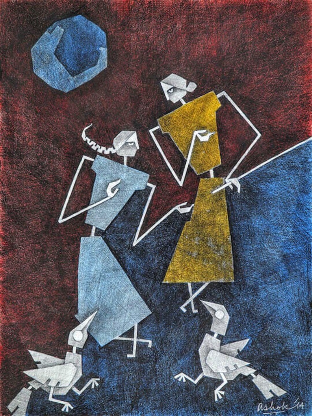 Abstract India Emerging Painting Indian Ashok Bhowmick, Renowned Artist ...