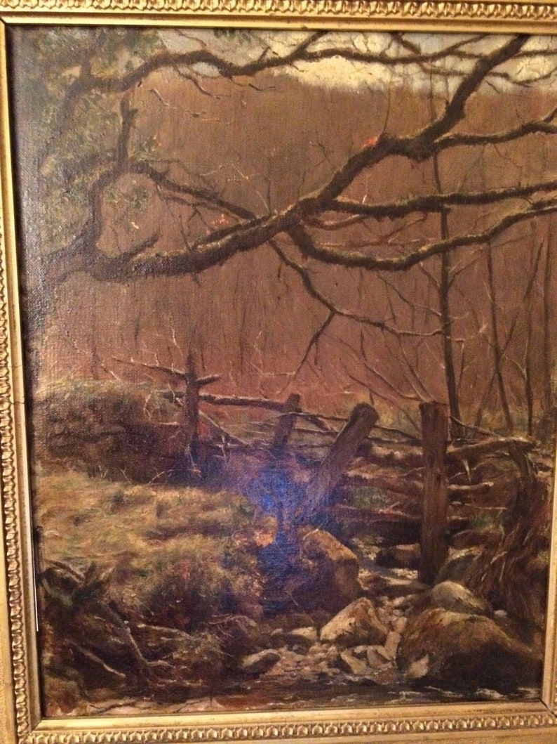 SIR JOHN COLLIER (1850-1934) Oil on Canvas, a Autumn Forest Landscape ...