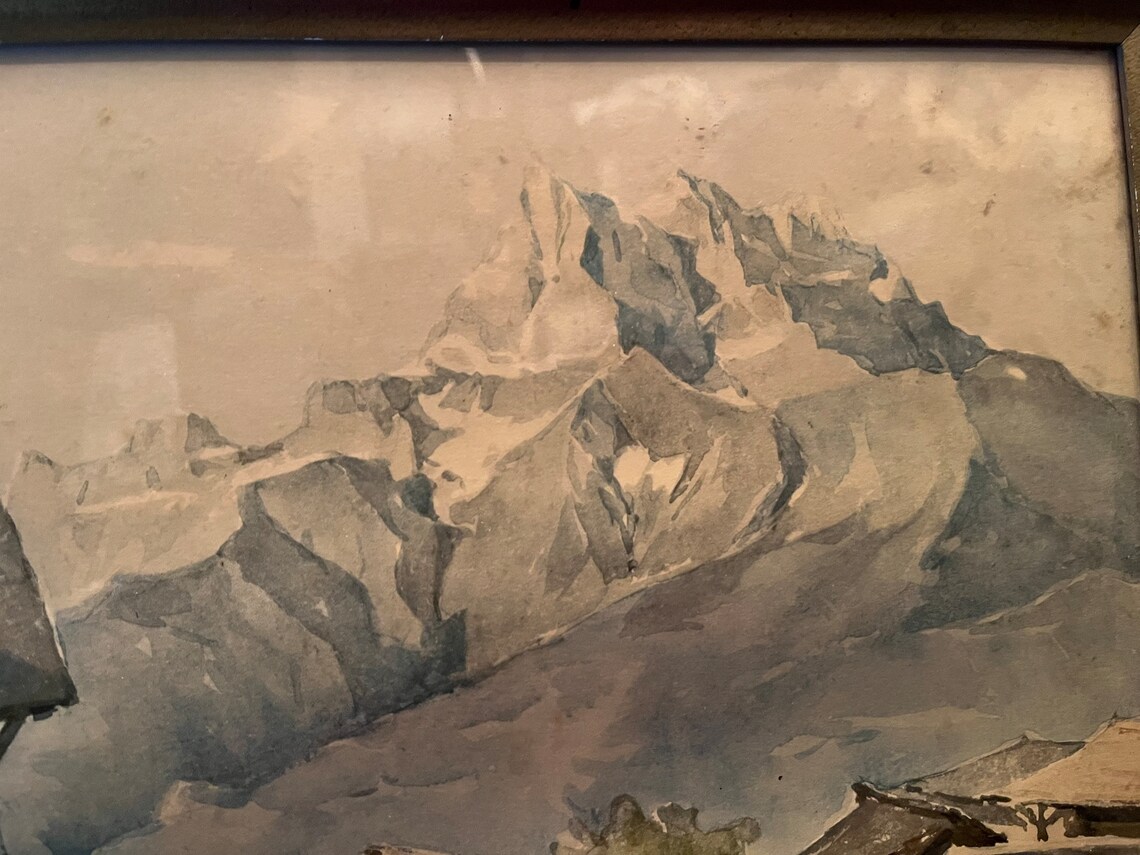 Alps Swiss / Mountain Scape Painting Signed MARS - Etsy