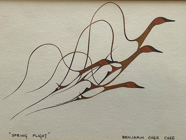 Benjamin Chee Chee Original Signed Framed Art Deco Goose - Etsy