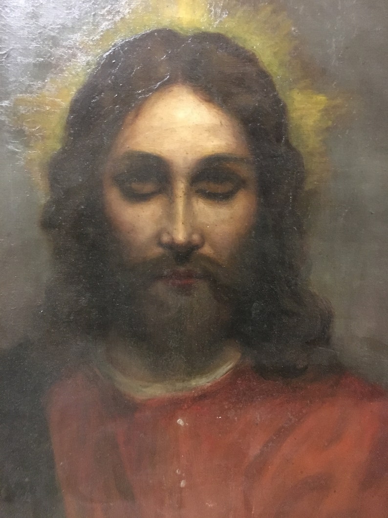 A Rare and Special Oil on Canvas Portrait of Jesus Christ - Etsy UK