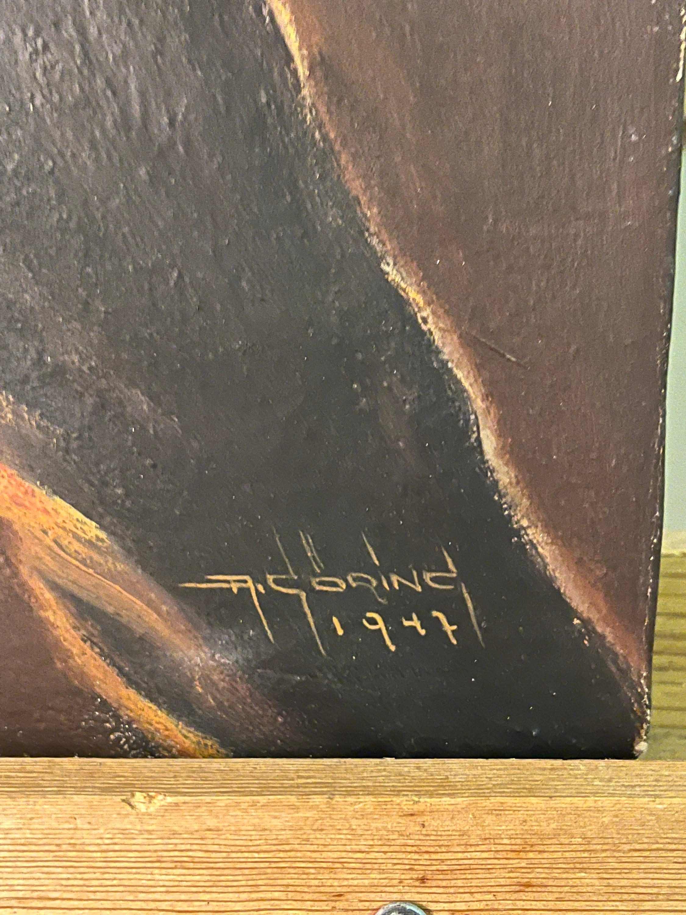 Unique Painting by A. Göring. Signed 1947 Most Probably a Ww2 Militaria ...