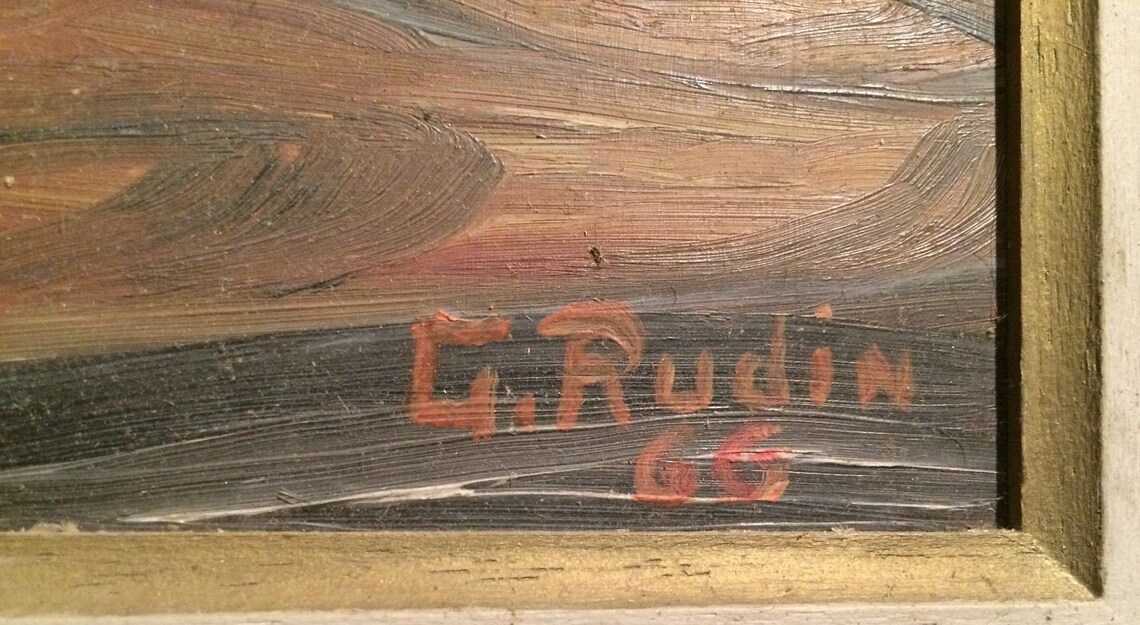 G. RUDIN Swiss Painter Signed Dated 1966 Original Floral Vintage ...