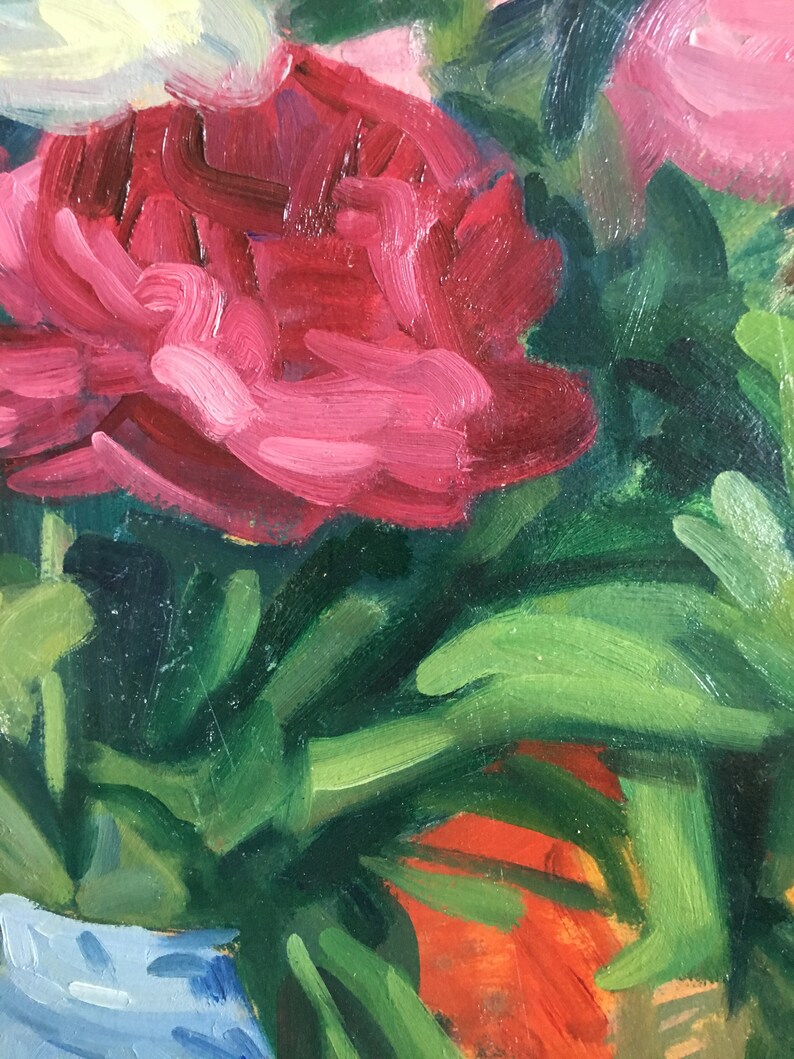 Swiss Artist : ERNST BUCHNER , Oil on Canvas , Floral Painting, Signed ...