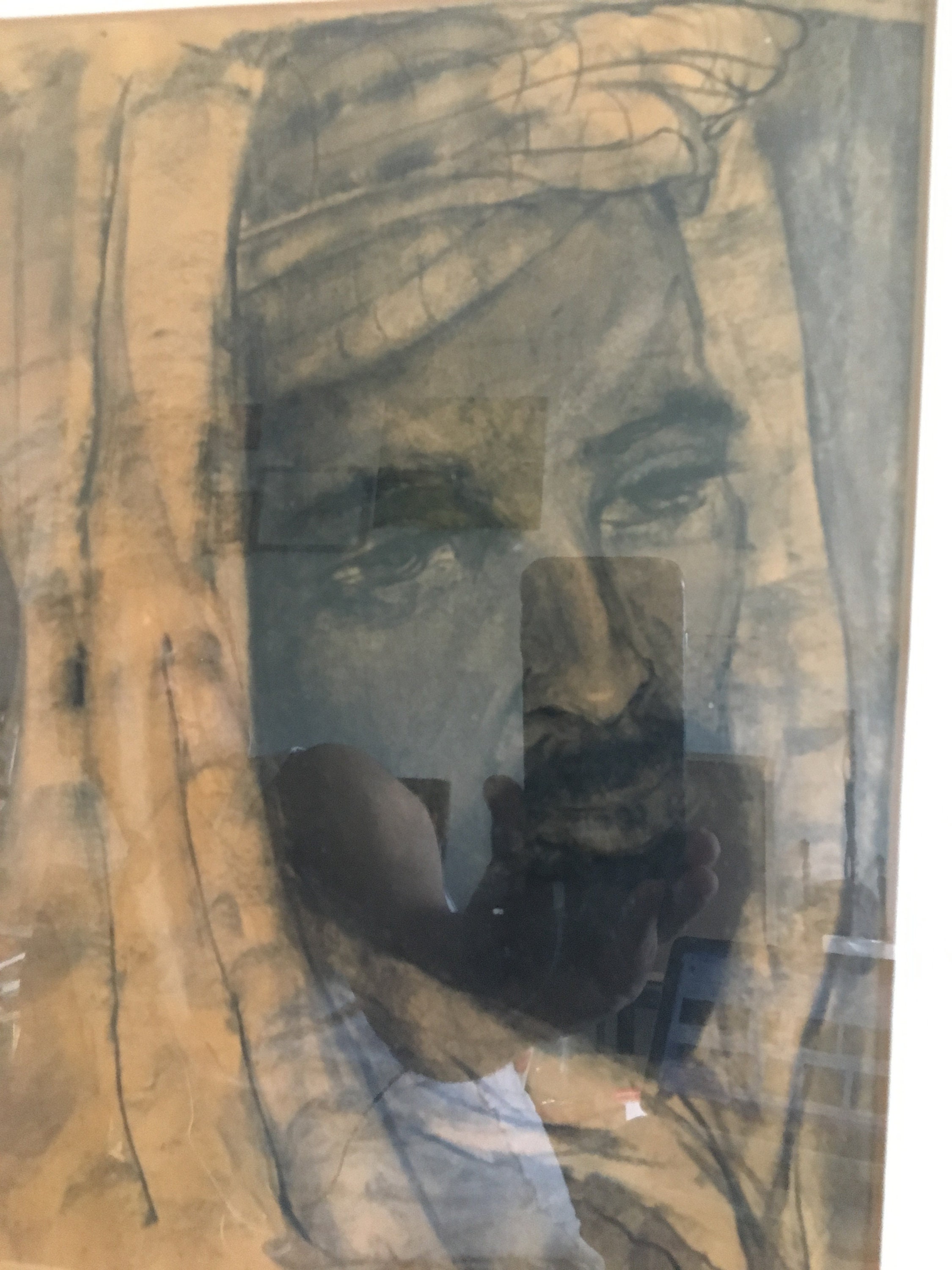 Joseph Steib - Listed German Painter Portrait Sketch of a Middle ...