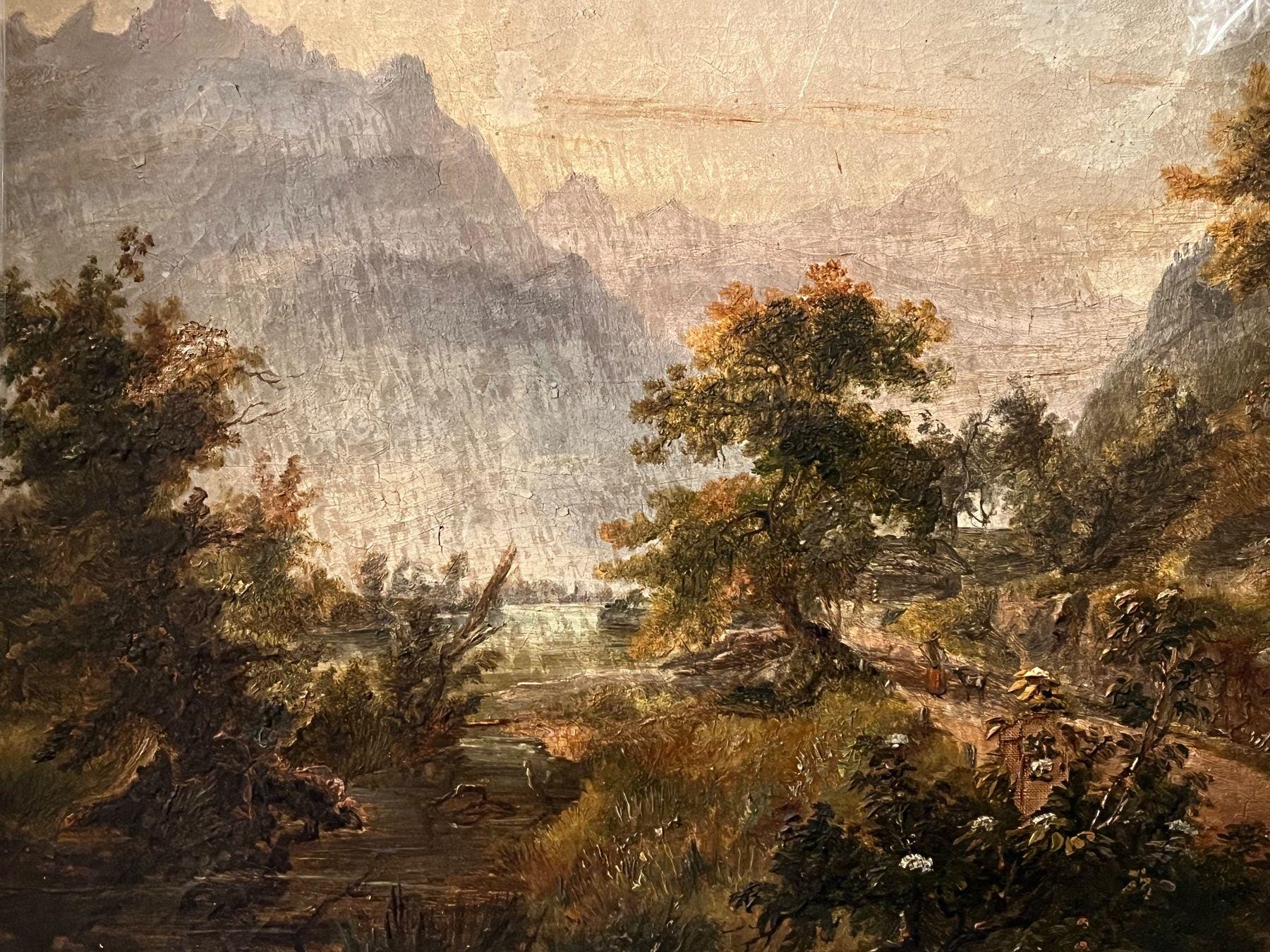 VERY OLD Antique Framed Oil Painting - Landscape Scene - Etsy