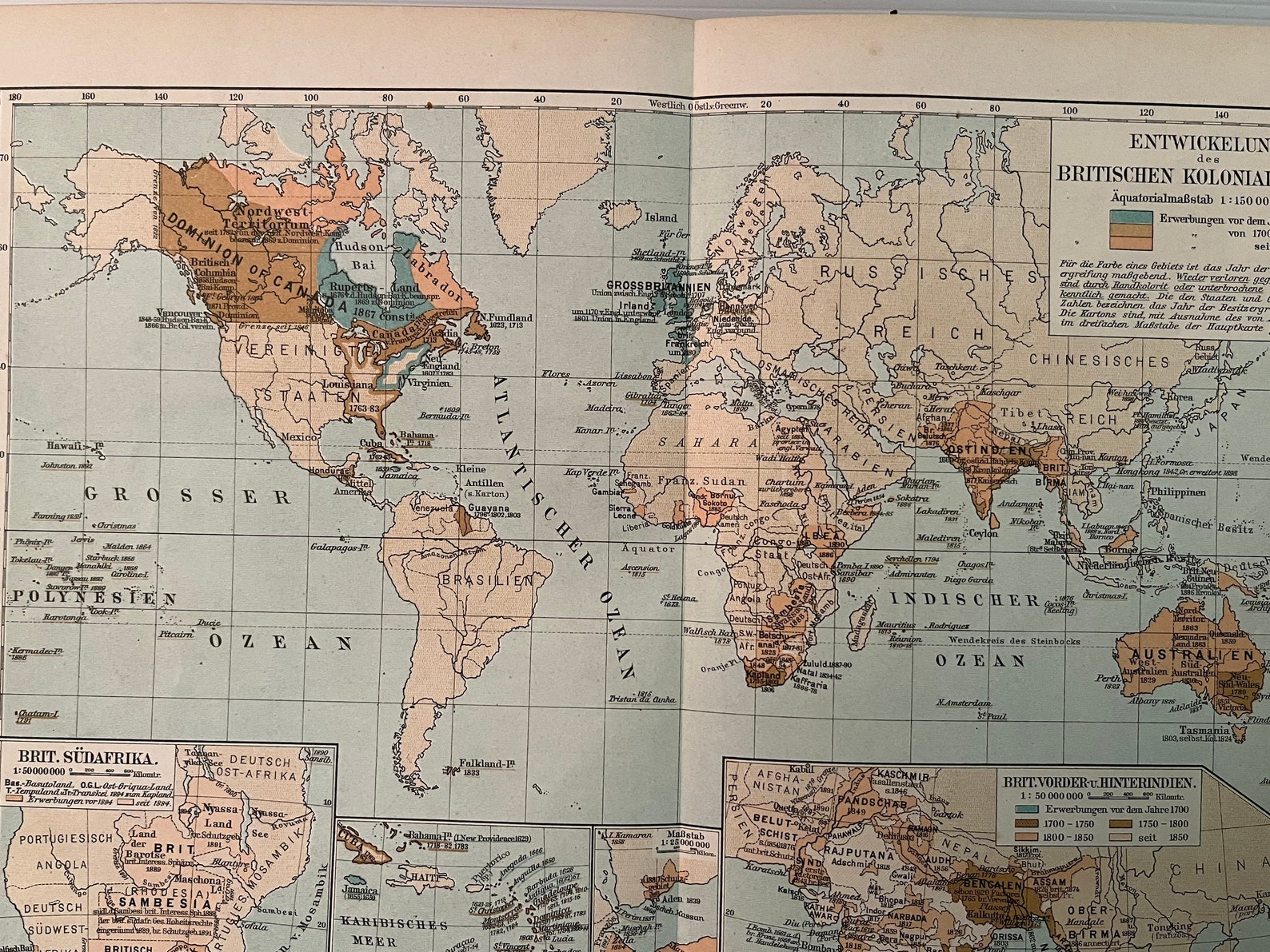 17th Century British Colony Colonial Map of the World in German - Etsy