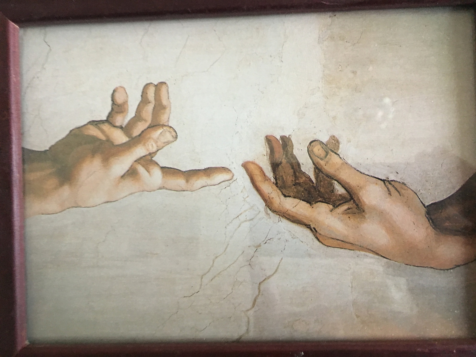 Hands of God and Adam, Detail From the Creation of Adam, From the ...