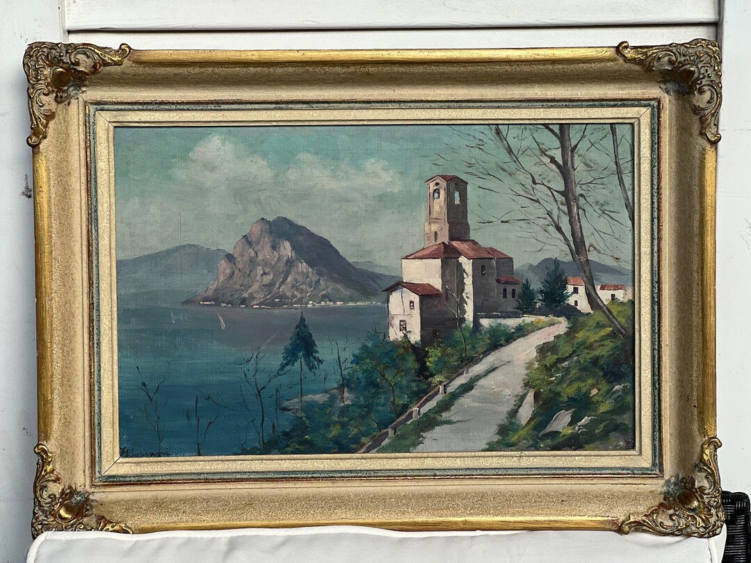 New Objectivity “ticino” Signed Painting "church IN Morcote" - Etsy