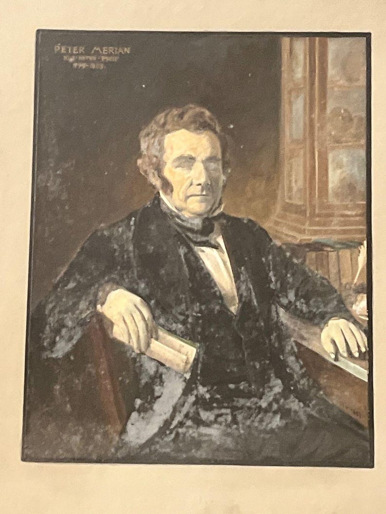 Antique Portrait of Peter Merian, Framed - Etsy