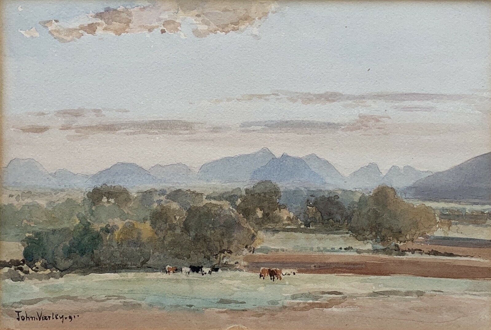 John Varley 1850-1933 watercolour View of The Ghats from Deccan India ...