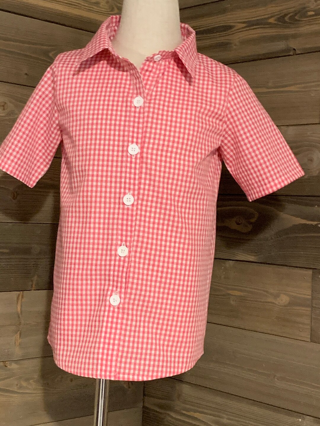 Pink Gingham Button Down - Etsy