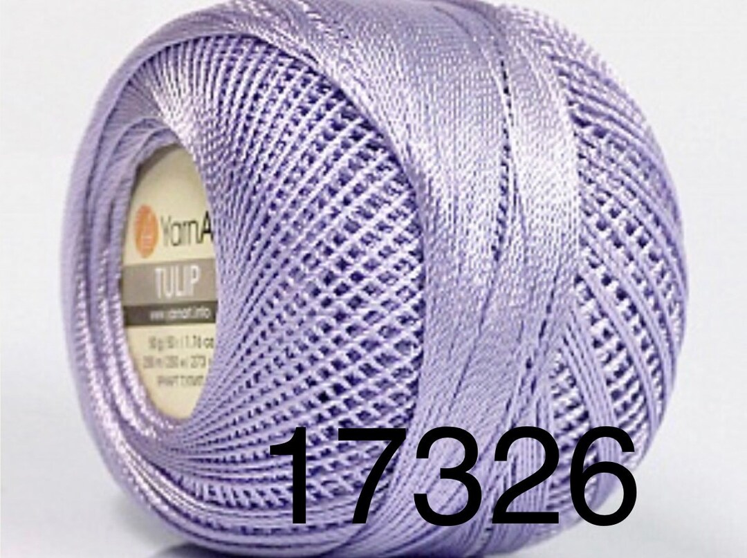 Lilac, Light Purple Tulip Yarnart Microfiber Size 10 Thread 50g ...