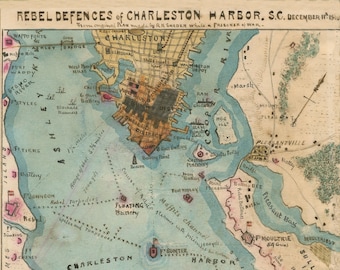 Charleston Old Map | Etsy
