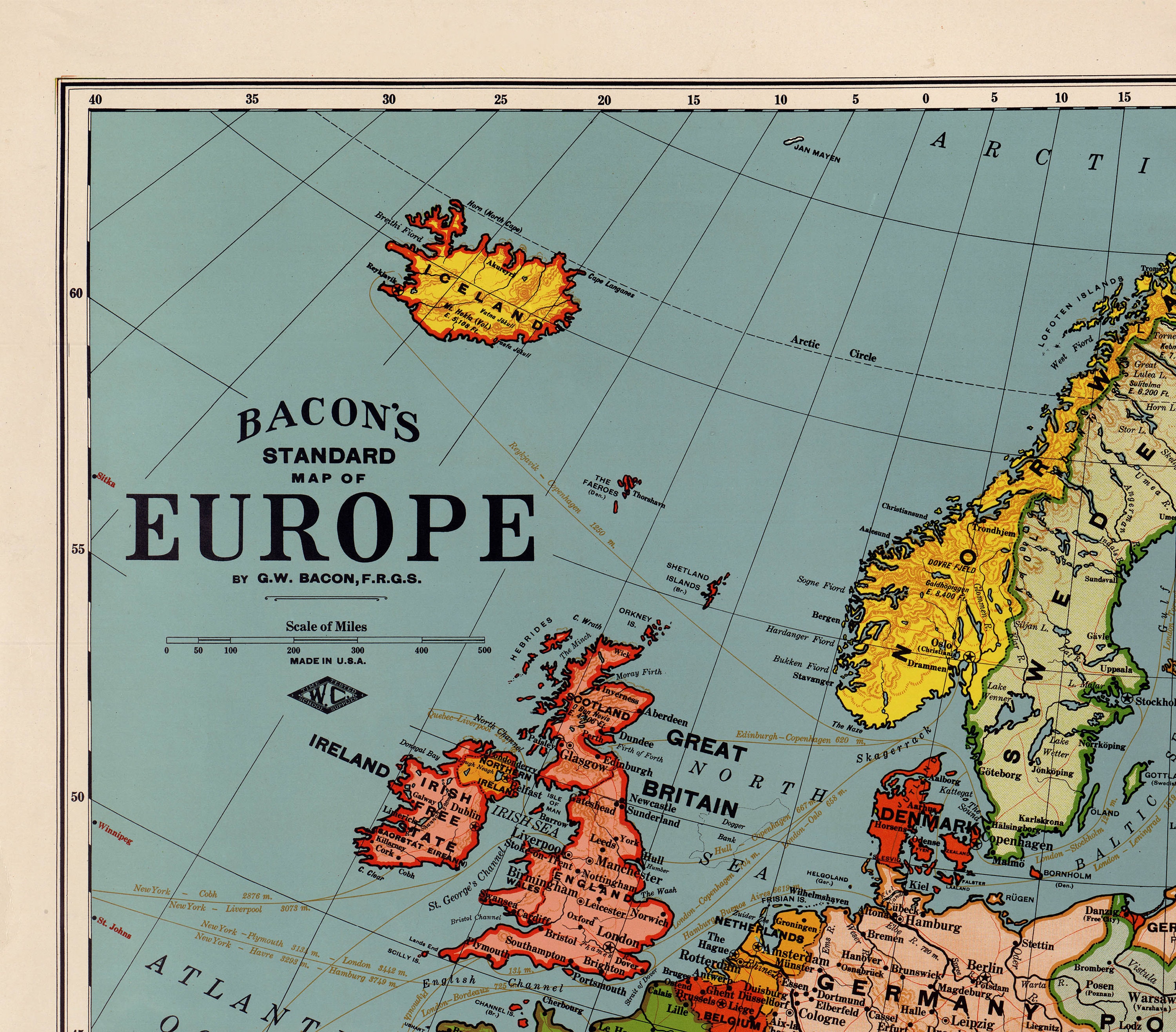 1925 Europe Map Print Produced From Old Europe Map Vintage - Etsy