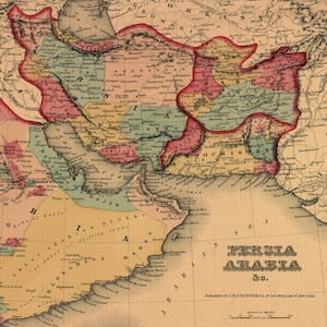 1855, Iran, Persia, Afghanistan, Baluchistan, Iran Map, Old Iran Map ...