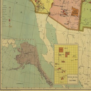 1902 Native American Indian Reservations Map Print Produced From an Old ...
