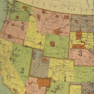 1902 Native American Indian Reservations Map Print Produced From an Old ...