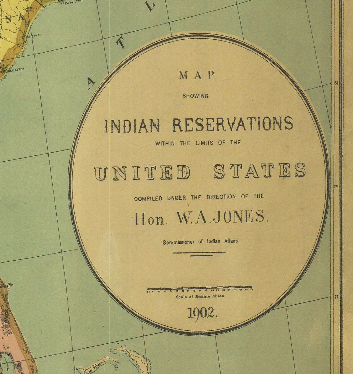 1902 Native American Indian Reservations Map Print Produced | Etsy