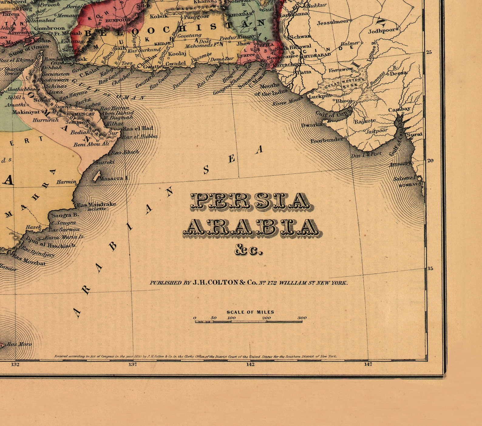 1855 Iran Persia Afghanistan Baluchistan Iran Map Old - Etsy