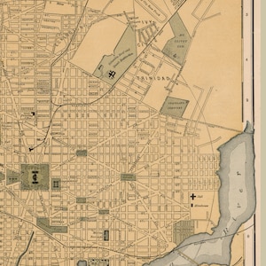 1897, Washington DC Map, Produced From, Old Washington DC Map, Vintage ...