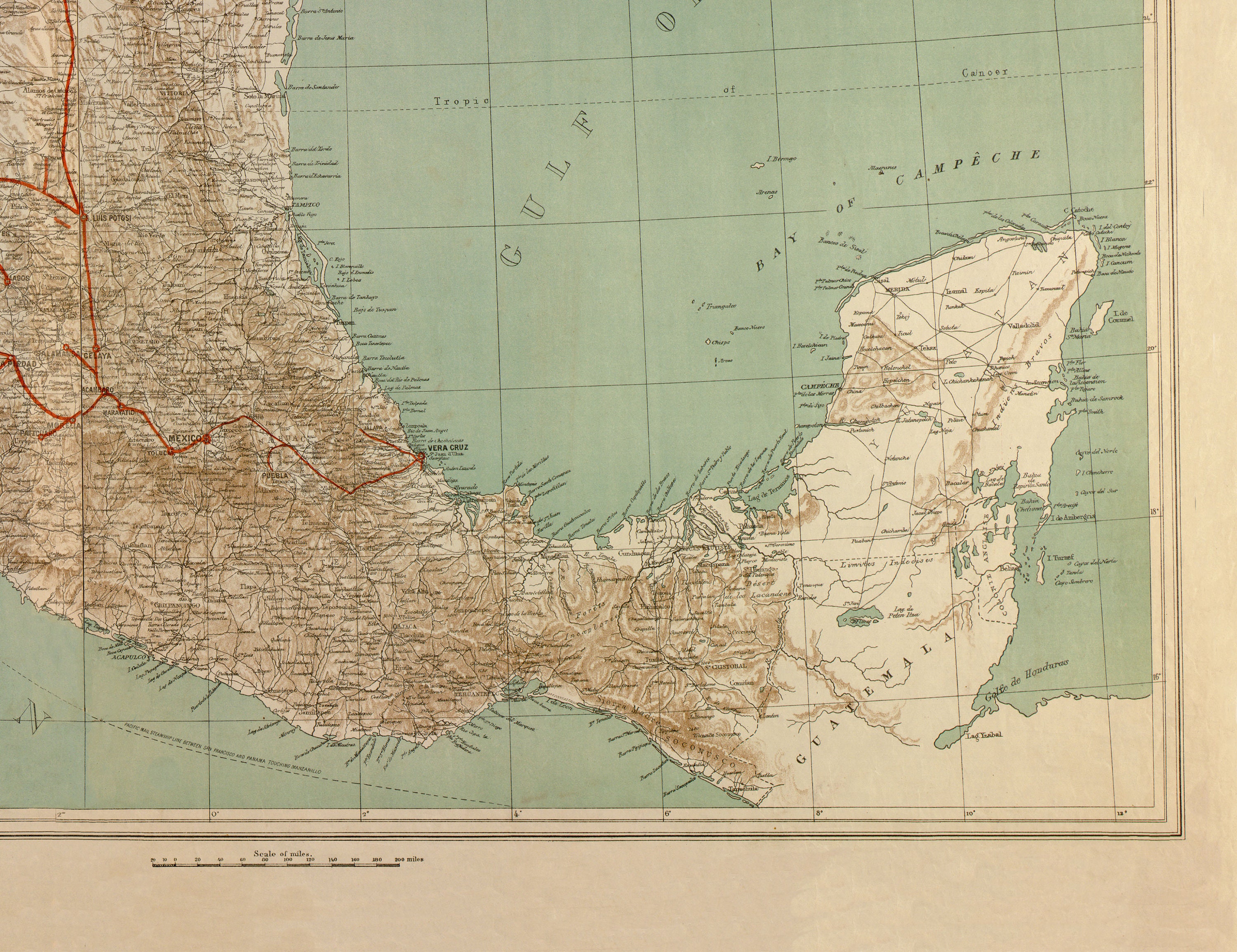 1881 Mexican National Railroad Map, Vintage Mexico Art Print - Etsy