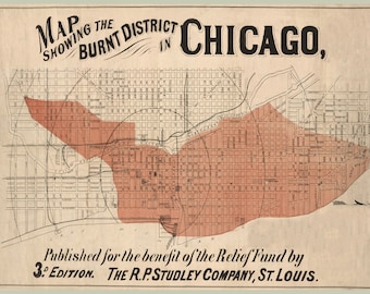 Framed Chicago City Map Vintage Chicago Illinois Map - Etsy