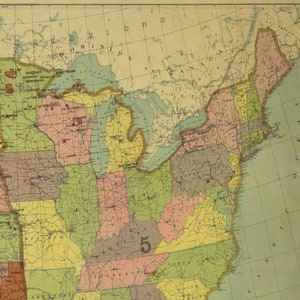 1902 Native American Indian Reservations Map Print Produced From an Old ...