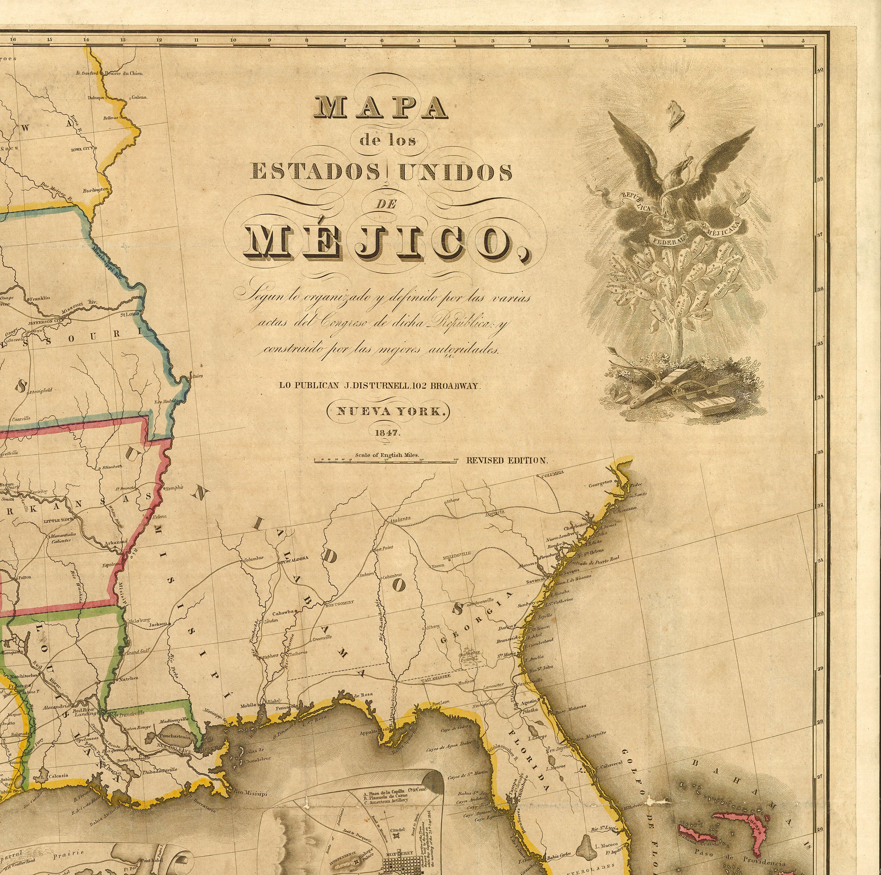 1847 Mexico Map Vintage Mexico Map Antique Mexico Map Old - Etsy