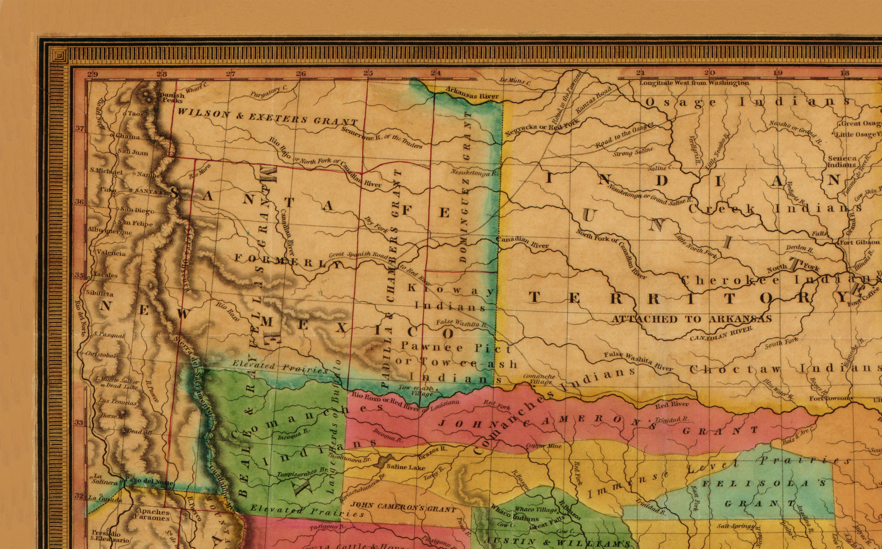 1835 Texas Map Print, Vintage Land Grants, Decorative Wall Art - Etsy