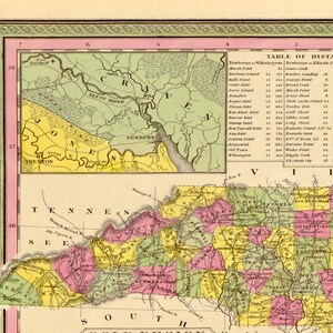 1849, North Carolina Map, Old NC Map, Gold Region, Produced From an Old ...