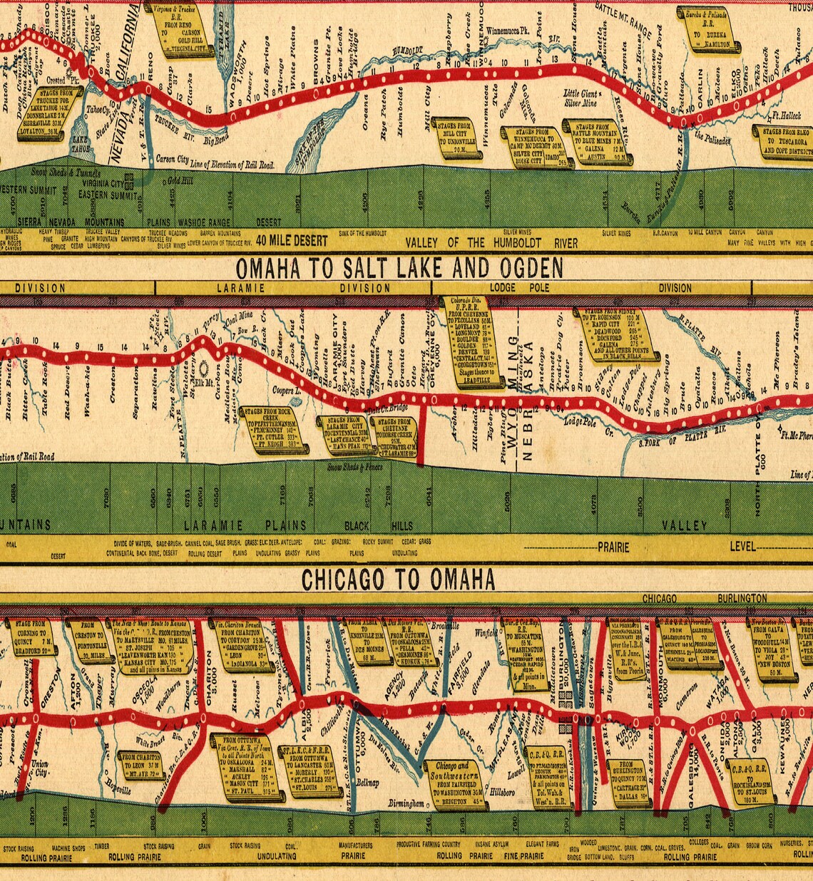 1879 Chicago Chicago Map Old Chicago Mapsan Francisco - Etsy