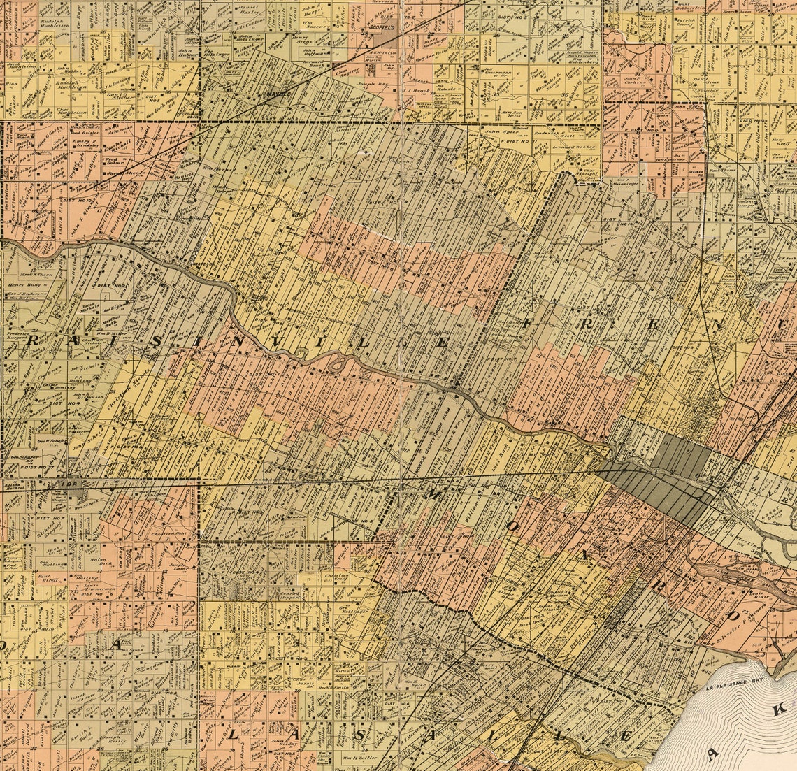 1901 Monroe County Michigan Map Print Produced From an Old | Etsy