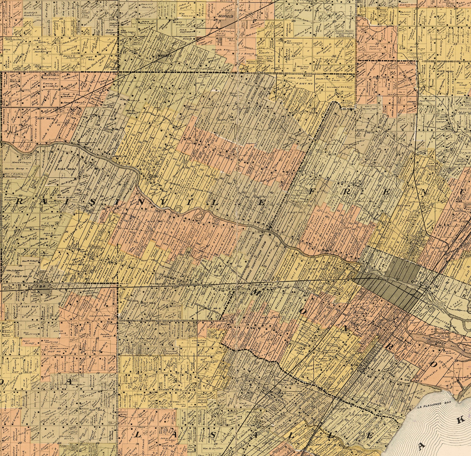 1901 Monroe County Michigan Map Print Produced From an Old | Etsy