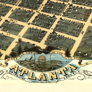 1871, Atlanta Map, Atlanta Georgia Map, Georgia Map, Old Atlanta Map ...