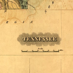 1826 Tennessee Map Print, Vintage Wall Art - Etsy