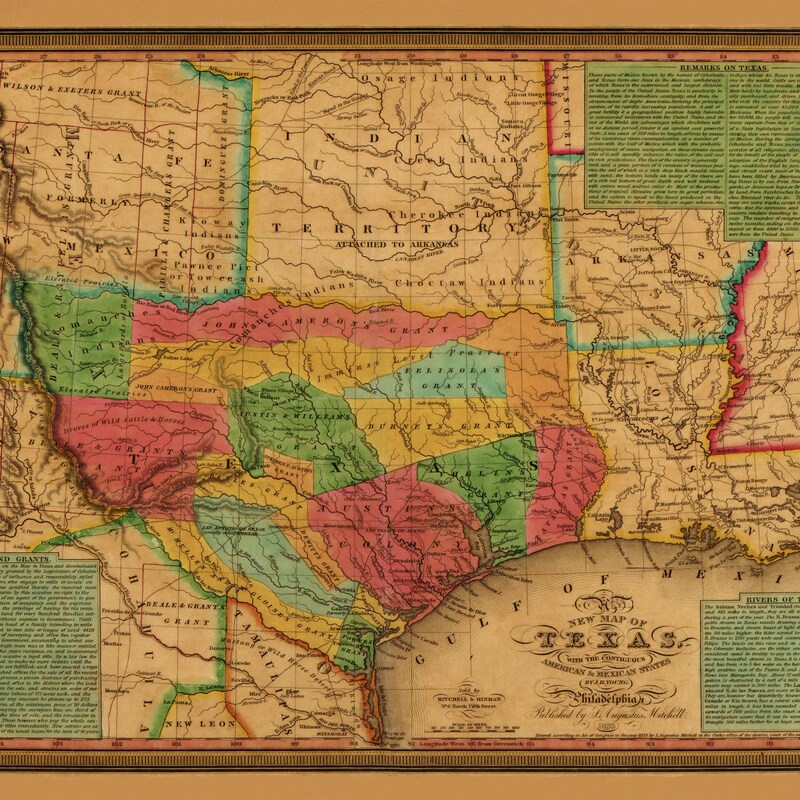 Texas Vintage Map - Etsy