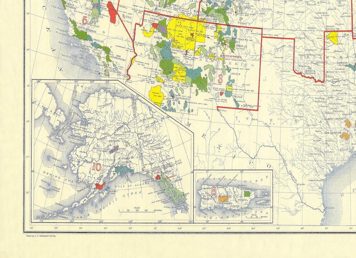 1936 US Forest Service Map Print, National Forests, Vintage Wall Art - Etsy